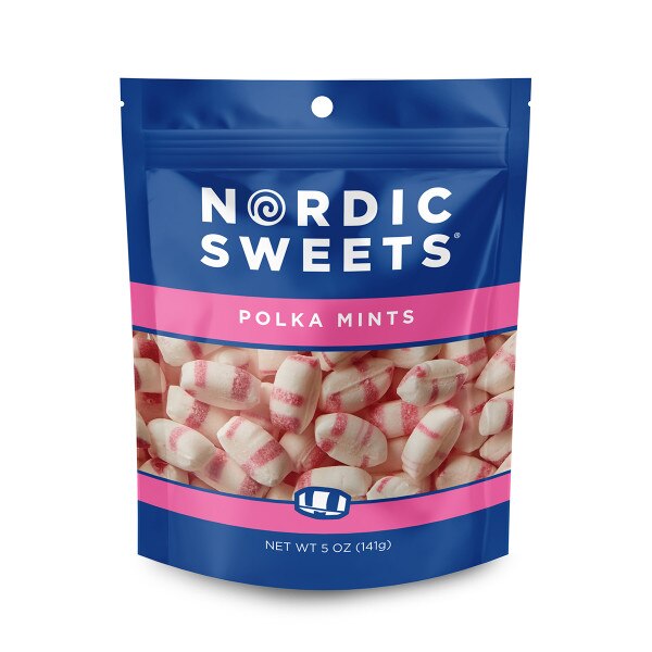 Nordic Sweets® Polka Mints (Peppermint) Resealable Peggable Pouch ...